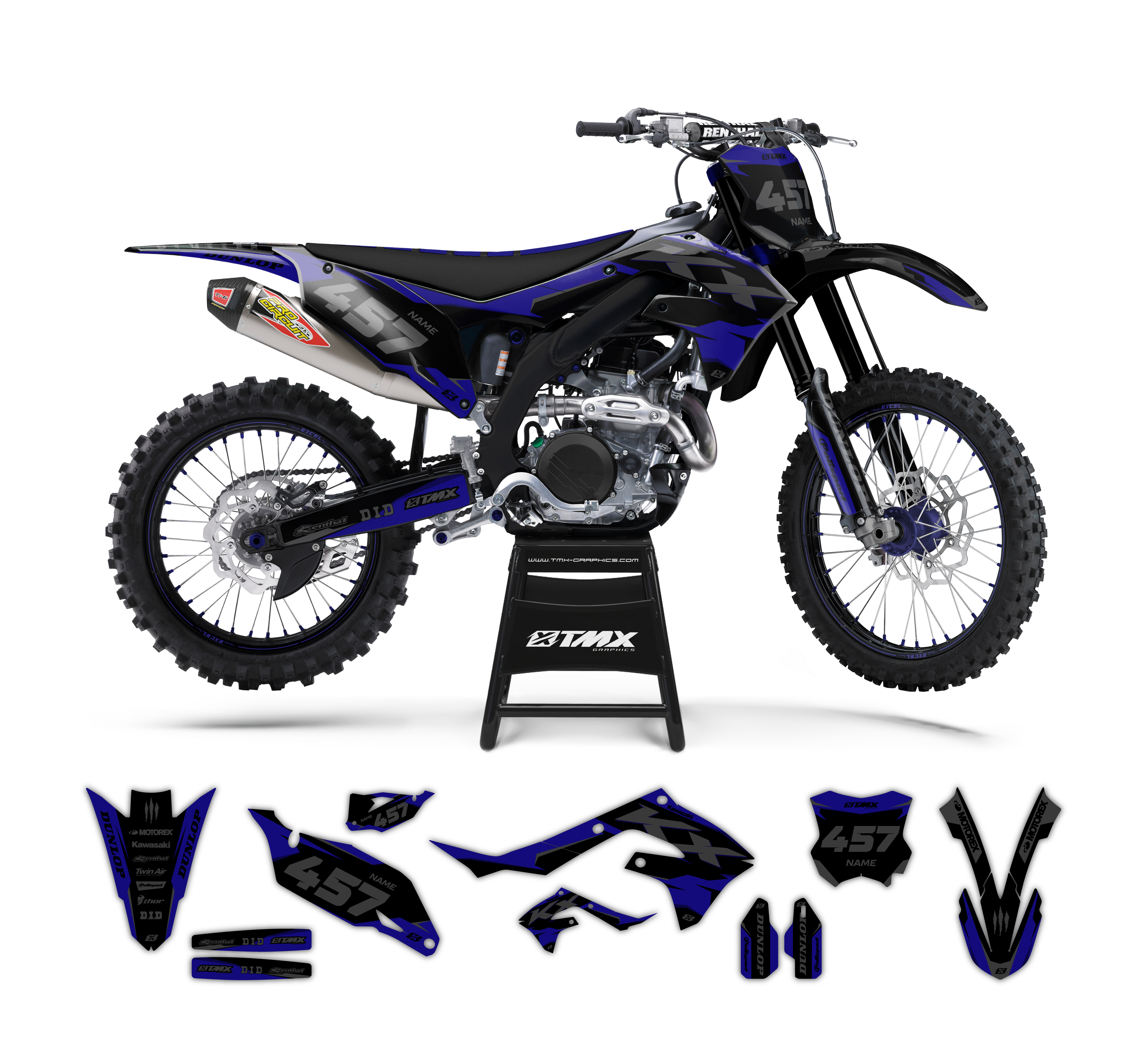 KAWASAKI - INTERCEPT SERIES (DUO GREY) - MX GRAPHICS KIT | TMX Graphics